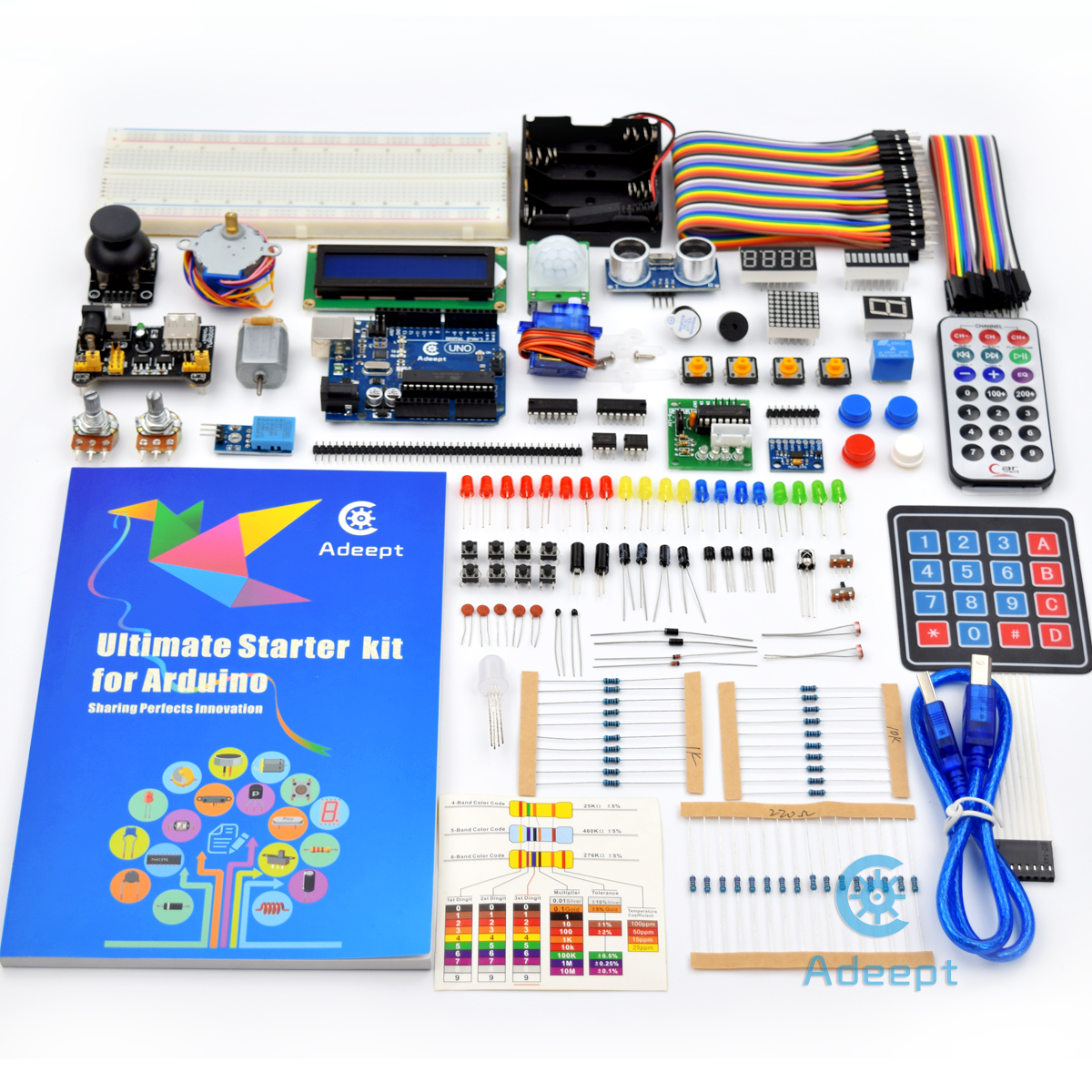 Adeept Ultimate Starter Kit For Arduino Uno R3 Lcd1602 Servo Motor Relay Processing And C