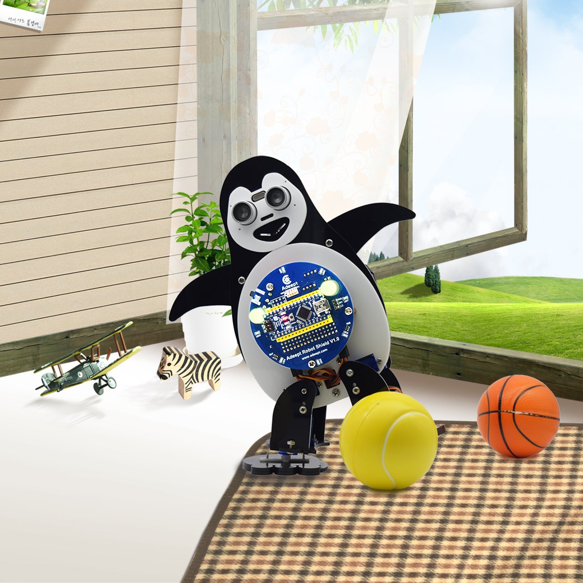Adeept Penguin Robot Kit Dancing Robot Kit For Arduino Nano Remotely Controlled By Android