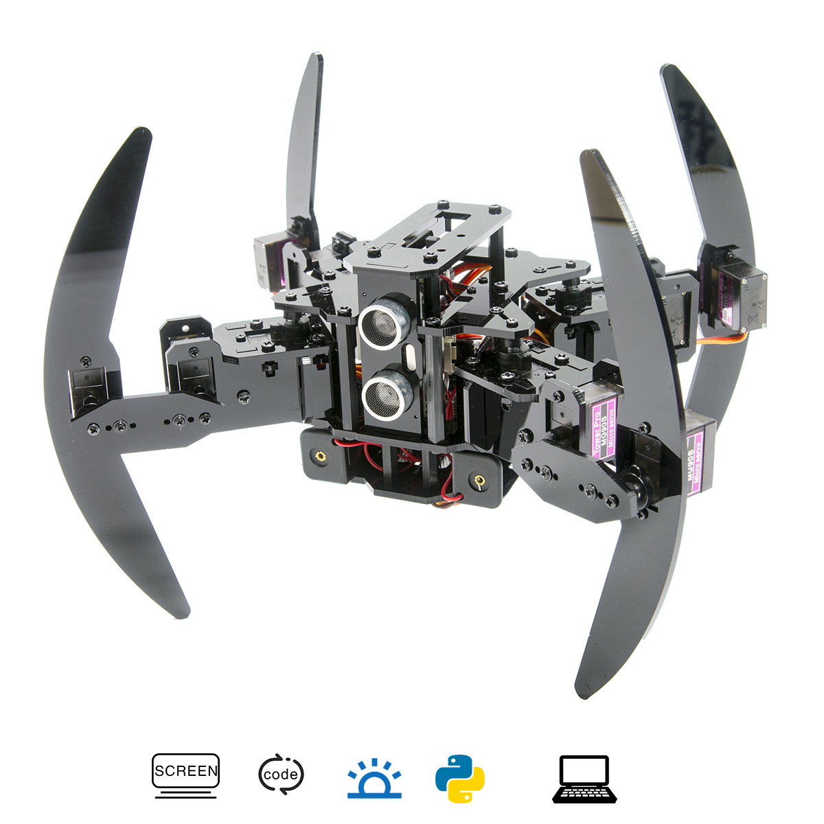 Adeept Quadruped Robot Kit For Arduino With Infrared Remote Control And Python App Spider