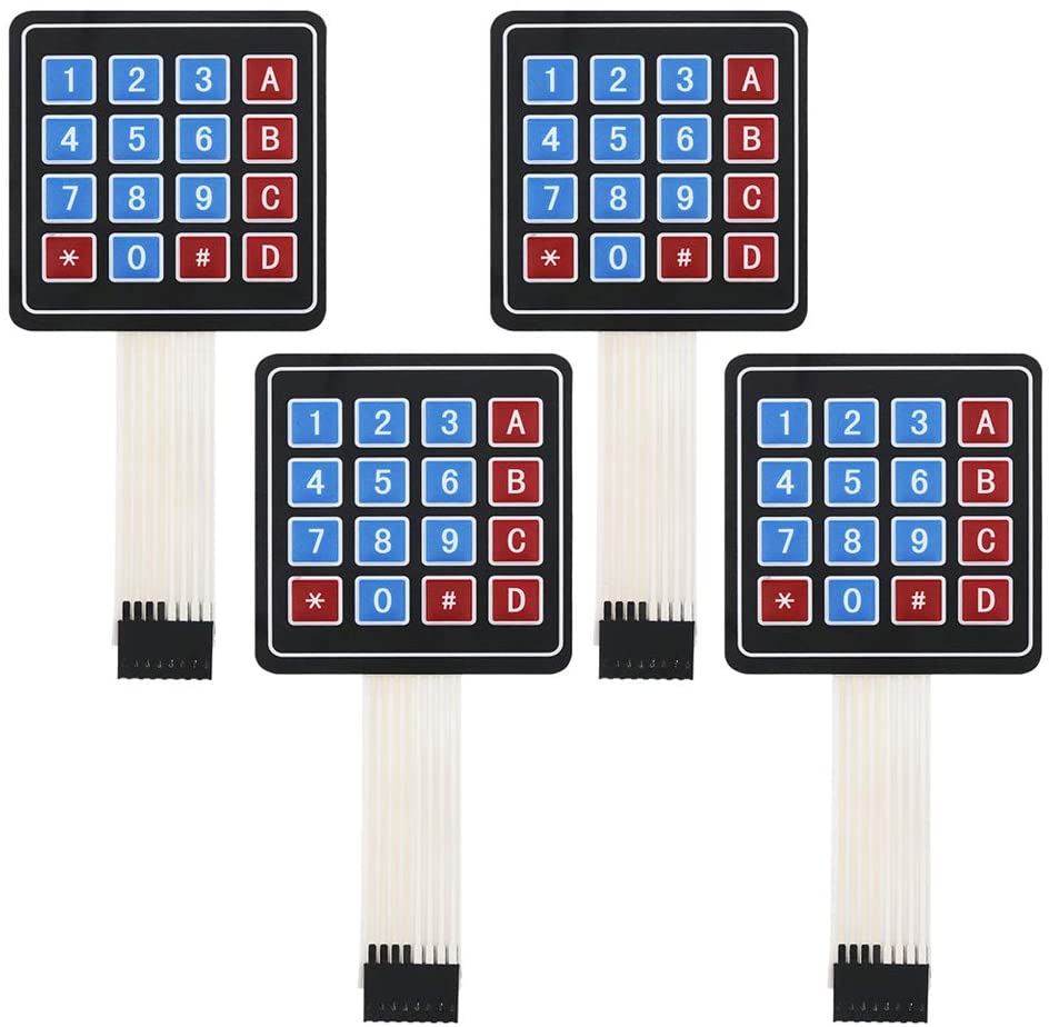 4 Pack Arduino Keypaduniversial 4x4 Matrix Array Keyboard 16 Key Membrane Switch Keypad For