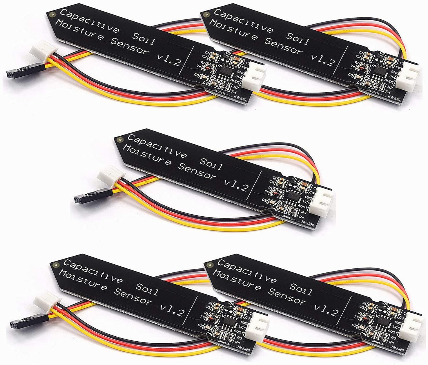 5pcs Capacitive Soil Moisture Sensor Module 3.3-5.5V Wide Voltage Wire ...