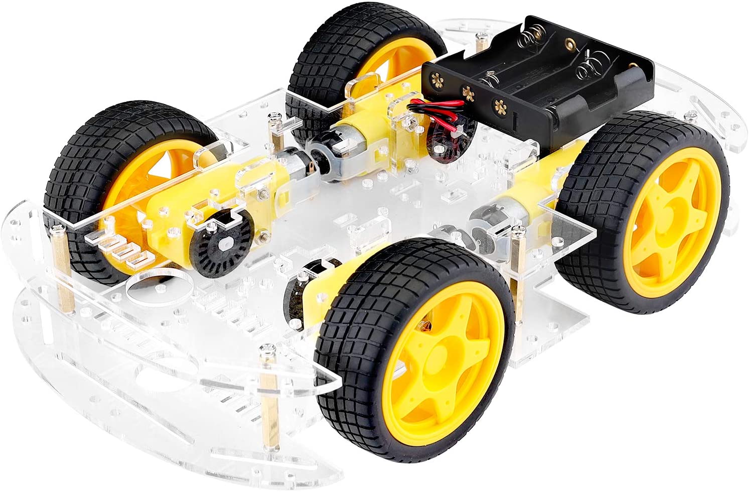 DIY Robot Car Smart Chassis Kit with Speed Encoder 4 Wheel 2 Layer for ...