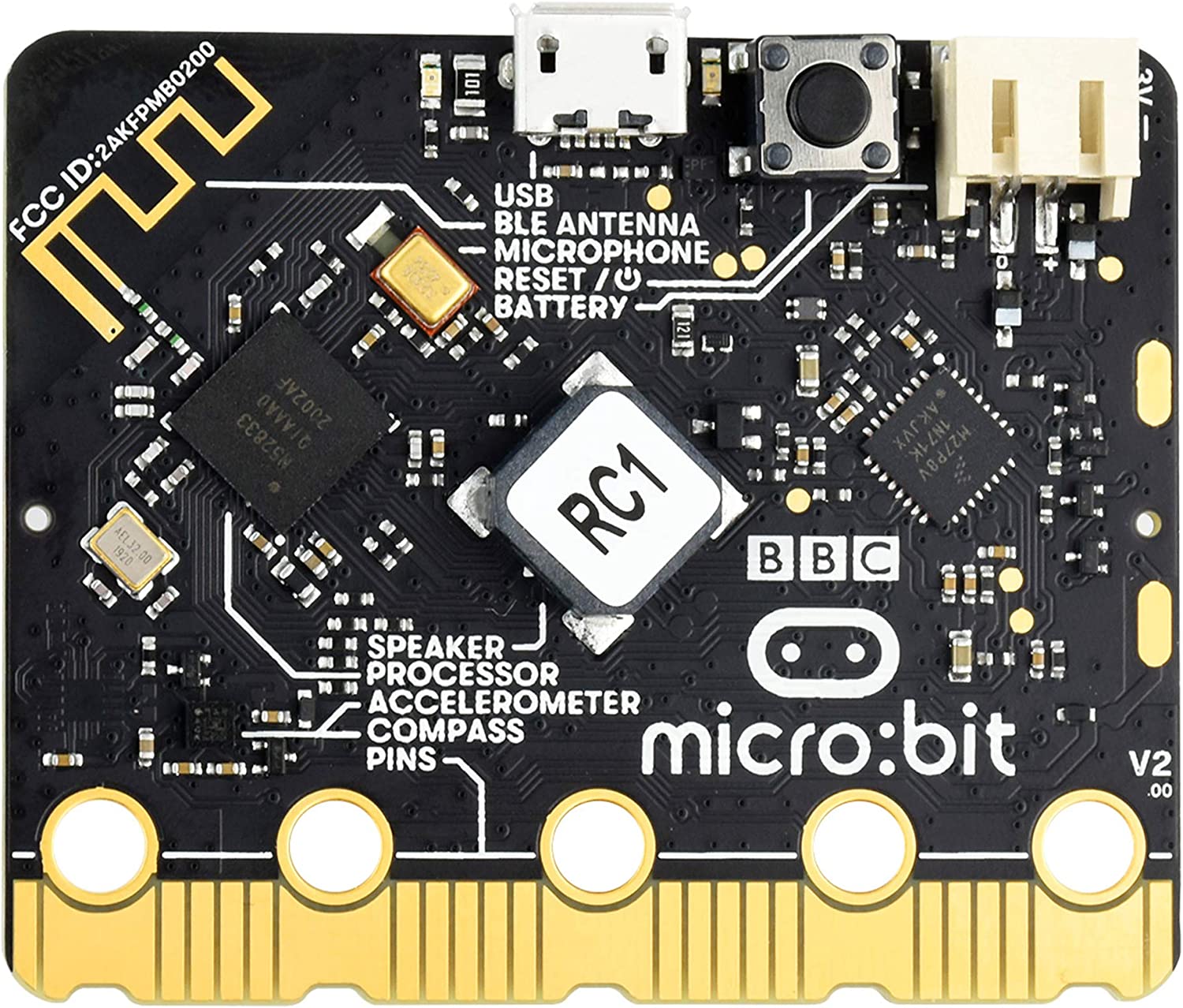 BBC Micro:Bit V2,Faster ARM Cortex-M4 nRF52833 Processor Built-in ...