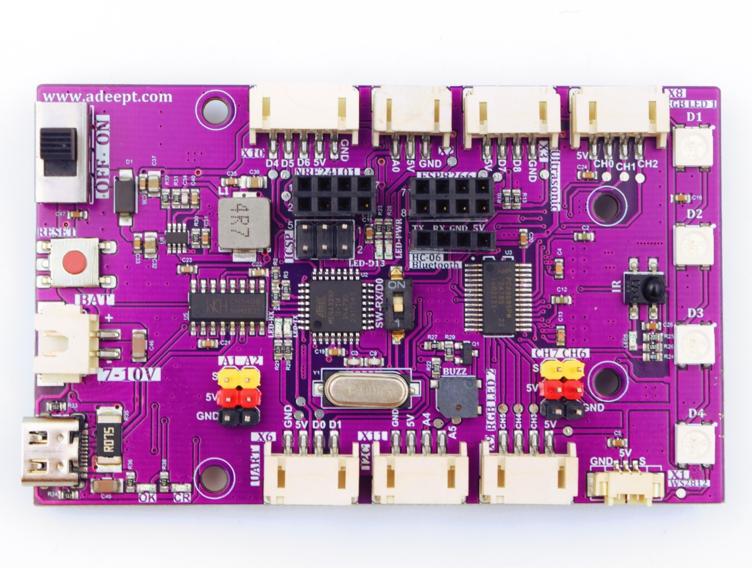 Adeept Robot Control Board Compatible With Arduino Ide Smart Car Control Board Mega328p