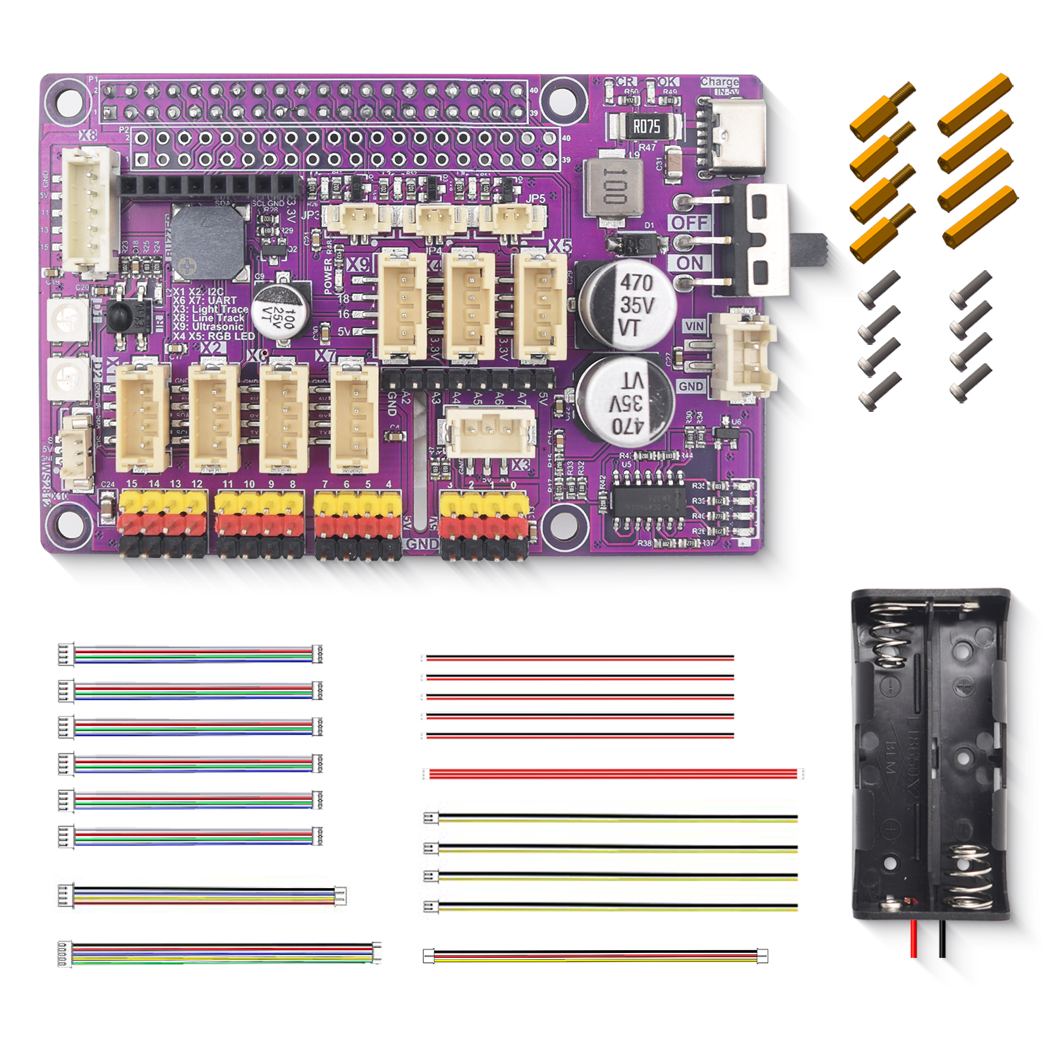 Adeept Robot HAT for Raspberry Pi(Compatible with Pi 5/4) Smart Robot Car Driver